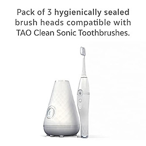 TAO Clean Sonic Electric Toothbrush Replacement Heads (3-Pack) – Replacement Heads for the TAO Clean Electric Toothbrush and Docking Station, White