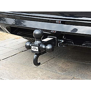 TOPTOW 64181 Trailer Receiver Hitch Tri Ball Mount with Hook Black Balls Fits for 2 inch Receiver
