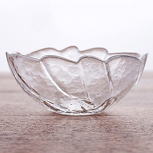 Clear Glass Bowl Glass Wave Bowl, Salad Mixing Bowl Glass Transparent Serving Bowl Appetizer Bowl for Home Kitchen Restaurant Lunch Bowl
