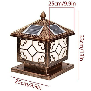 MODEBHD Traditional Gate Wall Outdoor Post Light, Decoration Garden Solar Light, Creative Landscape Column Head Lamp, Personality Patio Pillar Lamp, Waterproof Household Pillar Lantern
