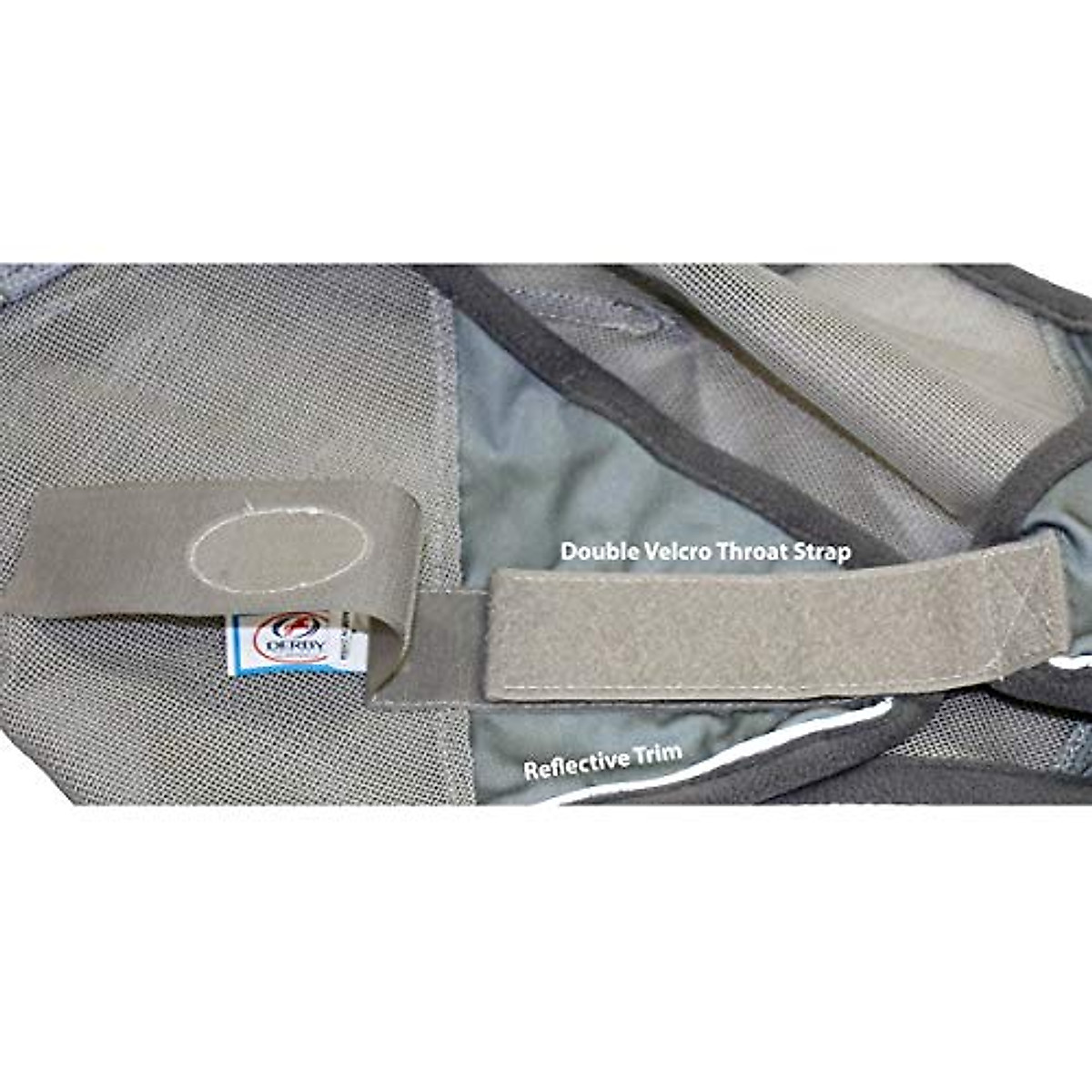 Derby Originals Reflective Mesh Fly Mask with 1 Year Warranty No Ears or Nose Cover,Summer Blue,Medium (Cob/Arabian),72-7107SB-M