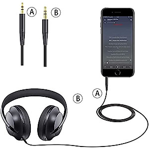 Replacement QC35 Headphone Cord Audio Cable Compatible with Bose QuietComfort 35 QC35 QC35 II QC45 QC25 OE2 OE2i NC700 Soundlink Soundtrue Headphones