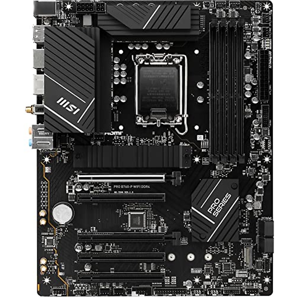 MSI PRO B760-P WiFi DDR4 ProSeries Motherboard (Supports 12th/13th/14th Gen Intel Processors, LGA 1700, DDR4, PCIe 4.0, M.2, 2.5Gbps LAN, USB 3.2 Gen2, HDMI/DP, Wi-Fi 6E, Bluetooth 5.3, ATX)