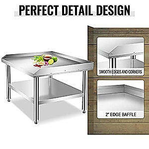 ZZZZS Stainless Steel Table,Equipment Grill Stand for Prep & Work, NSF Commercial Heavy Duty Table with Undershelf and Backsplash for Restaurant, Home and Hotel,36x30x24