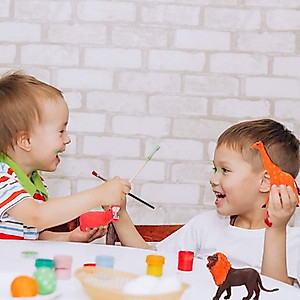 BOLZRA Safari Animals Painting Kit for Kids, 10Pcs Paintable Jungle Plastic Animal Figures, Paint Your Own Zoo Animals Figurine Creativity Toy DIY Crafts and Arts Supplies for Boys Girls Activities