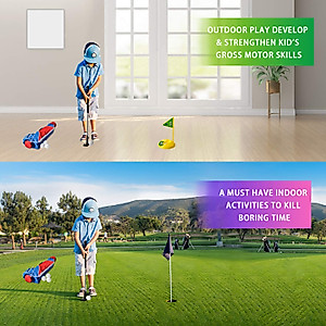 Zac-T Toddler Golf Clubs Set/Deluxe Happy Kids Golf Ball Gameplay Sports Toys for Kids Boys Girls Indoor Outdoor Play, Christmas Birthday Gift