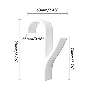 TOPINCN Heated Towel Rack, White Bathroom Radiator Hanger for Heated Towel Radiator Rail Clothes Hanger Bath Hook Holder