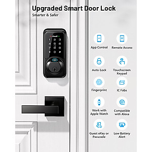 WiFi Smart Lock, DK07 Fingerprint Door Lock with APP Control, G2 Gateway Included