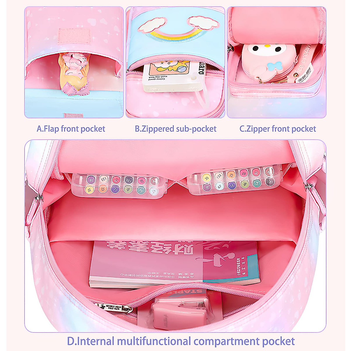 Aeafvot Cute Backpack Travel Backpacks Bookbag for Women & Men Boys Girls School College Students Backpack Durable Water Resistant Blue Large