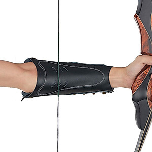 Huntingdoor Archery Arm Guards Leather Arm Guard Adjustable Forearm Guard Protective Gear Gauntlet Cuff Medieval Bracers for Hunting Shooting