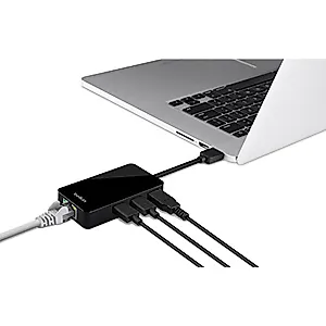 Belkin USB 3.0 Hub w/ 3 USB Ports & Gigabit Ethernet - USB Splitter - USB Hub 3.0 - USB Docking Station - Ethernet Adapter for Laptop - USB Adapter - USB Hub for Laptop - USB Ethernet Adapter - Black