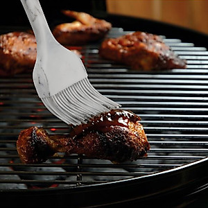 FIVETAS 1.38"x7.87"Heat Resistant Food Grade Silicone Pastry brush and Basting Brush for Cooking,BBQ,Meat,Desserts.Kitchen Brush for Sauce Butter oil.Stainless Steel Core Handle.BPA Free. Marbling.