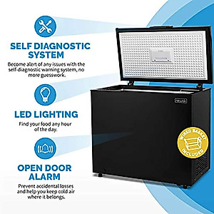 Newair Chest Freezer - 6.7 Cubic Feet Reach In Freezer Chest - Quiet Freezer with Digital Temperature Control, Open Door Alarm, and Fast Freeze Mode - Black