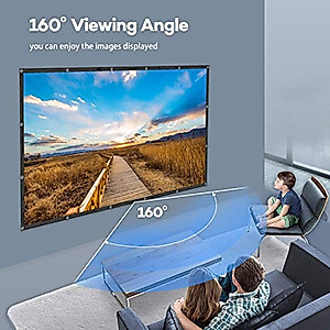 OWLENZ 150" Projector Screen for Outdoor Movies Portable Foldable Anti Crease 16:9 4K HD Projection Video Film Screen for Home Theater Indoor Support Front Rear Projection