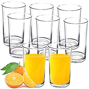 Youngever 9 Pack 9-ounce Plastic Drinking Tumblers, Plastic Glasses, Reusable Plastic Cups, Unbreakable Glasses, Drinking Glasses