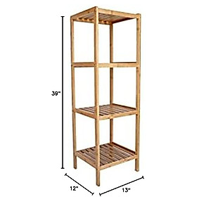 Proman Products Horizon 4-Tier Bamboo Shelf ST36722, Natural 39" H x 21" W x 12" D