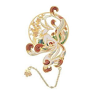 Bookmark Fox Animal Marker Bookmark of Pages Book Clip with Pendant Pagination Mark Metal Chinese Style 1Piece