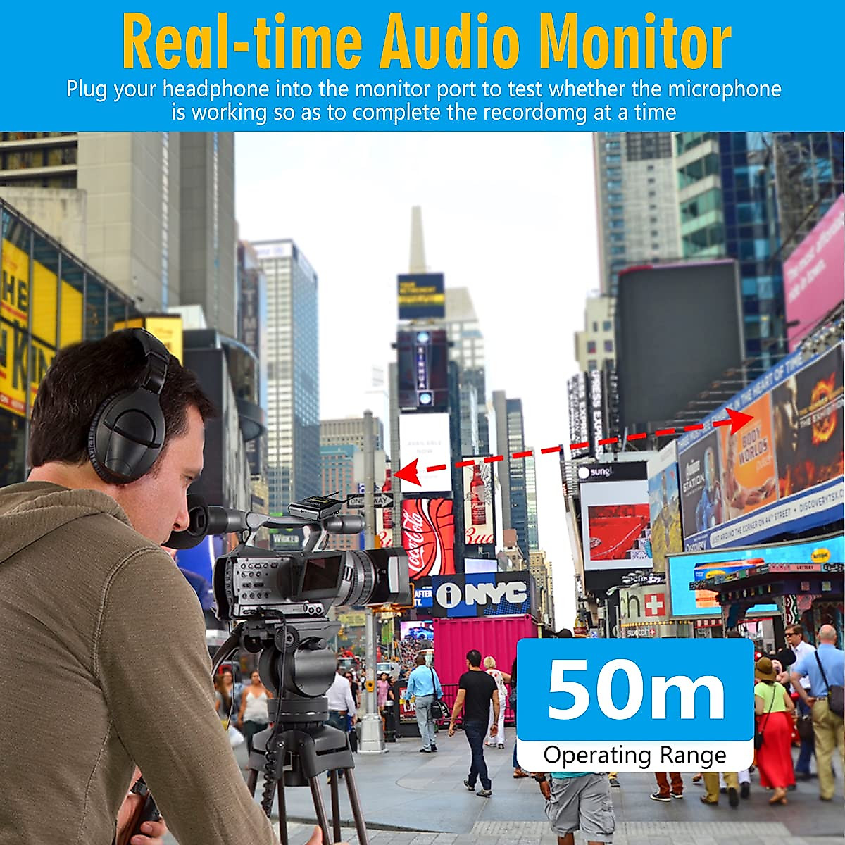 FULAIM WM500 UHF Wireless Lavalier Microphone System, 16-Channel Lavalier Lapel Mic with Rechargeable Transmitter and Receiver for Recording YouTube, Interview, Vlogging, Conference - 4 X Transmitters