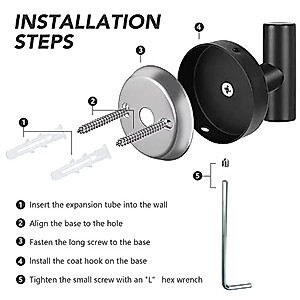 Lydia's Deal 4 Pack Towel Hooks for Bathrooms, Matte Black Stainless Steel Coat Robe Clothes Hook Modern Wall Hook Holder for Bathroom Kitchen Garage Hotel Wall Mounted