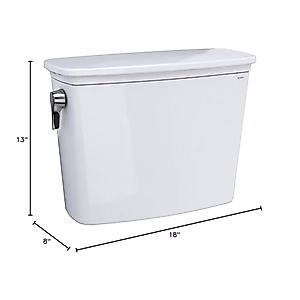 TOTO Drake Transitional 1.28 GPF Toilet Tank with WASHLET+ Auto Flush Compatibility, Cotton White - ST786EA#01