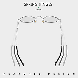 Kursan Small Round Clear Lens Glasses Non Prescription Circle Metal Frame Eyewear (Gold)