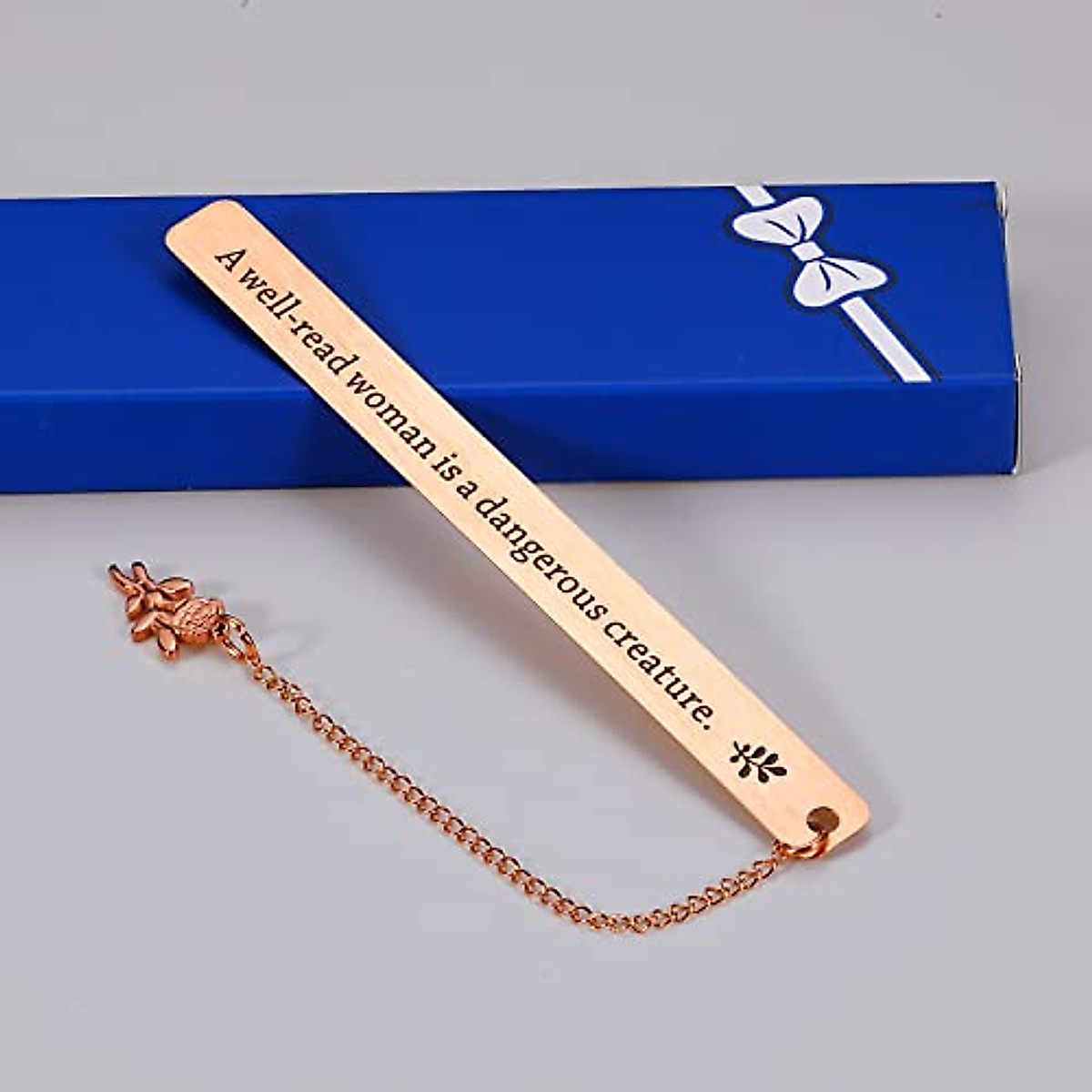 Bookmark Gift for Woman Book Lovers Inspirational Graduation Birthday Valentine Gift for Female Friends Wife Teen Girls Daughter Mom Teacher Christmas Bookmark Gift for Coworker Boss Lady Rose Gold