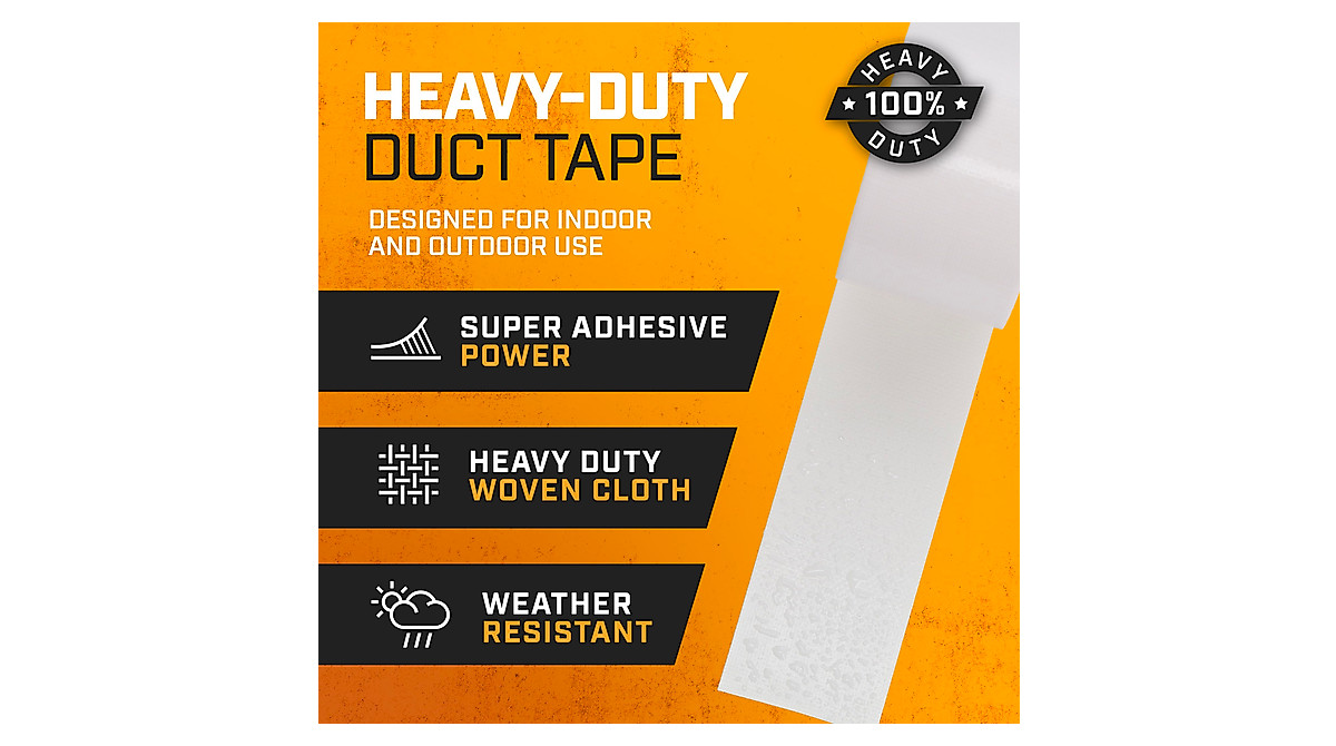 Lockport White Duct Tape - Heavy Duty & Waterproof