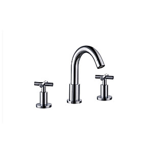 Dawn AB03 1513C 3-Hole Widespread Lavatory Faucet with Cross Handles for 8" Centers, Chrome