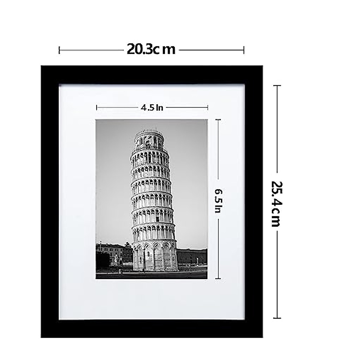 Wiscet 8x10 Picture Frame Set of 9, Display Pictures 5x7 with Mat or 8 x 10 Without Mat, Photo Frame for Wall Mounting or Tabletop Display, Black