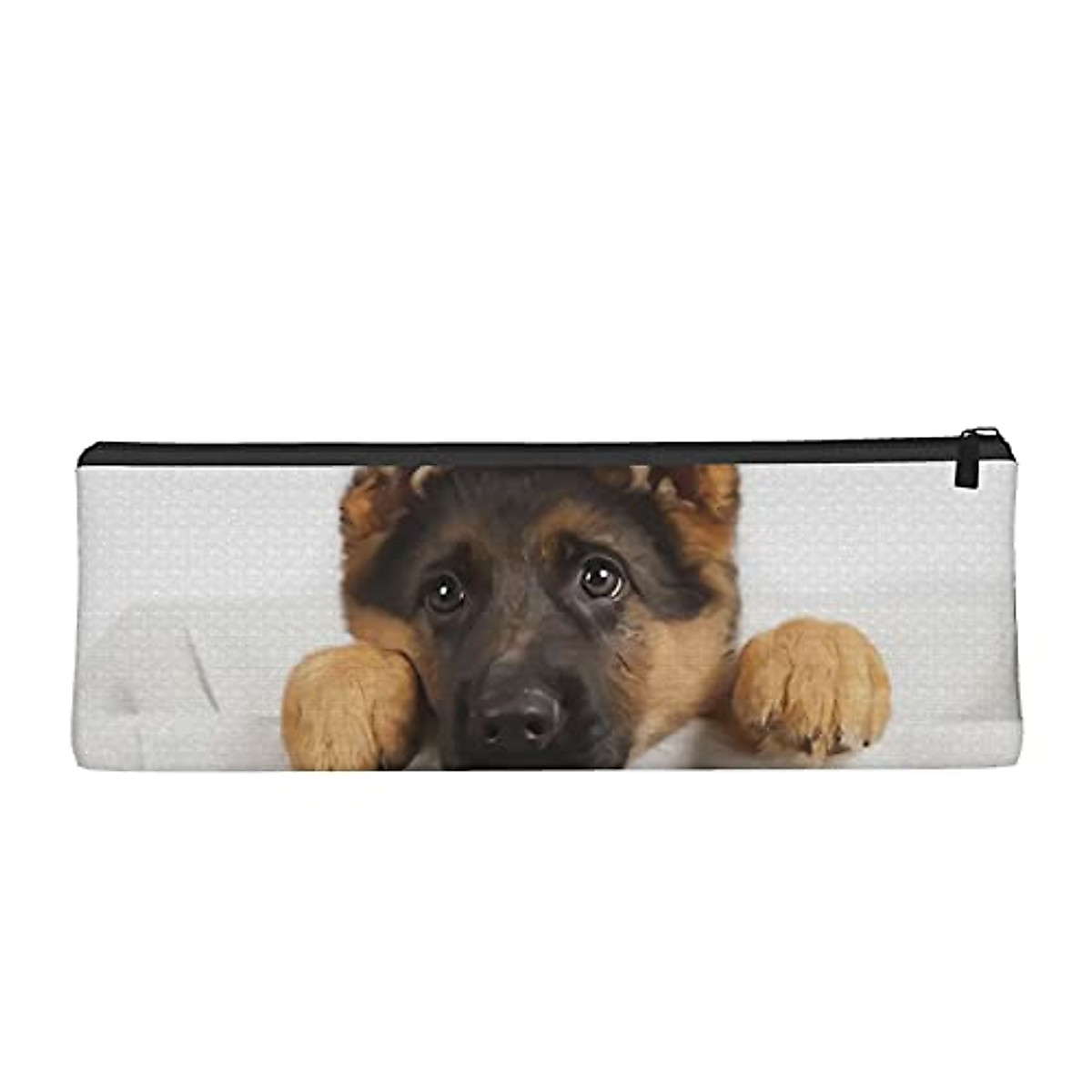 Mermaid Scales Fashion Galaxy Pattern Triangle Pencil Pouch Multi Function Zipper Pencil Bag Organizer for Kids Or Adult Office Idea Gift (Lovely Dog German Shepherd)