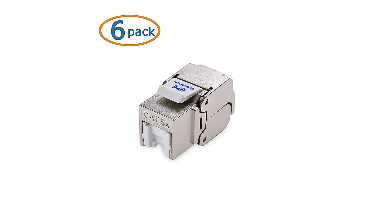 Cable Matters Shielded Cat6A RJ45 Keystone Jack 10Gbps 6-Pack