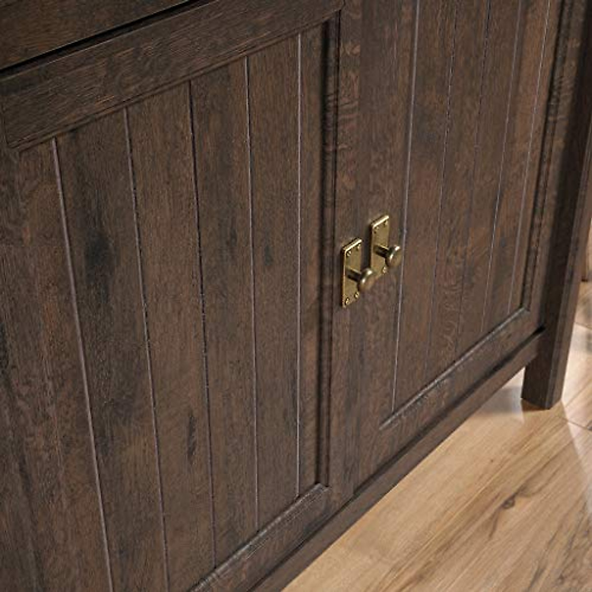 Sauder Costa Library Base, L: 31.30" x W: 14.41" x H: 30.00", Coffee Oak finish