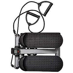 Signature Fitness Adjustable Mini Stepper Stair Stepper Stepping Machine with Resistance Bands, Gray