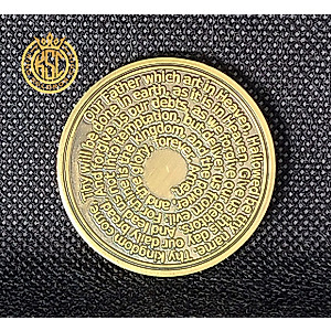 Our Father Prayer + 72 names of God + 1FitAll King Solomon Coin bezel kabbalah seal talisman Necklace