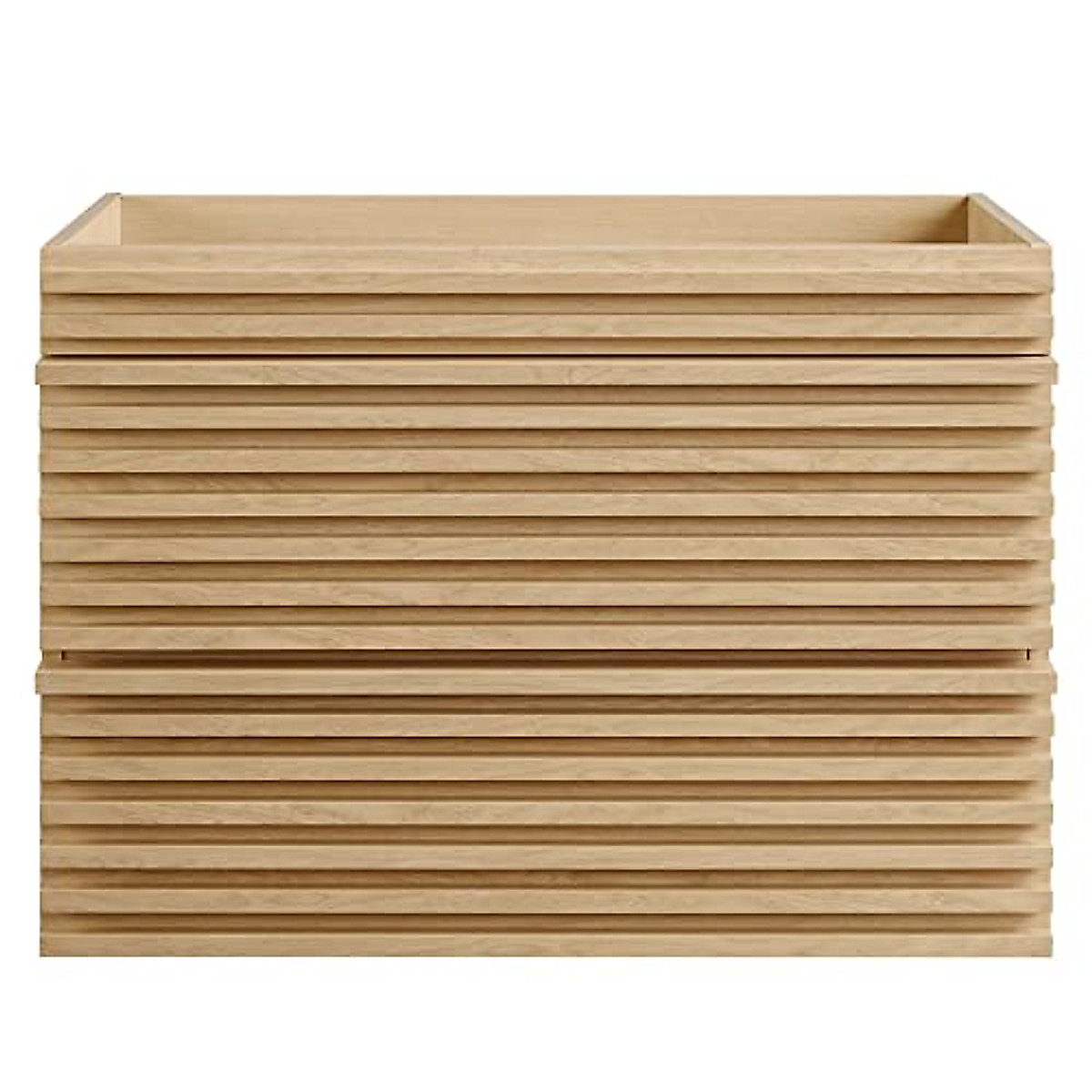 Modway Render 30" Wall-Mount Bathroom Vanity in Oak-Sink Basin Not Included, 30 Inch