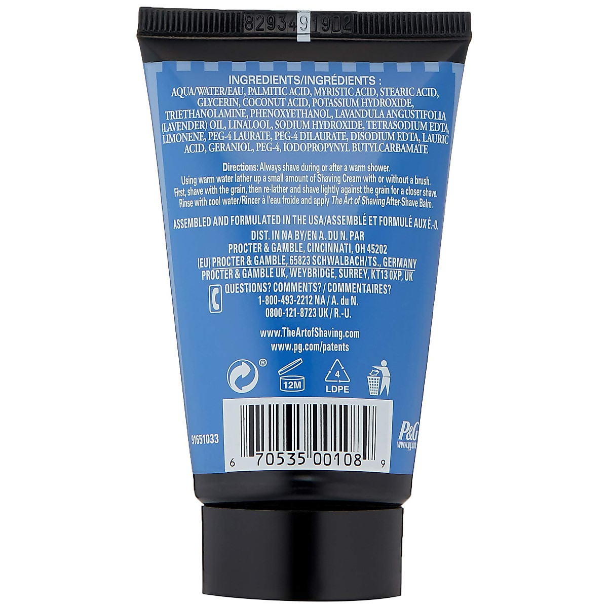 The Art of Shaving Shaving Cream for Men - Shaving Cream Mens Beard Care, Protects Against Irritation and Razor Burn, Clinically Tested for Sensitive Skin, Lavender, 1.5 Ounce