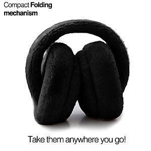 eDealz Wireless Bluetooth 5.0 Rechargeable Over The Ear Headphone Earmuffs with Extra Soft and Warm Fabric, Microphone, Powerful Surround Stereo Bass and Passive Noise Cancelling (Black)