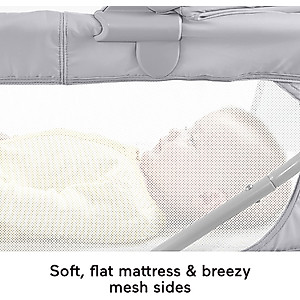 Fisher-Price Baby Bedside Sleeper Soothing View Projection Bassinet with Lights Music Sounds and Vibrations, Fawning Leaves