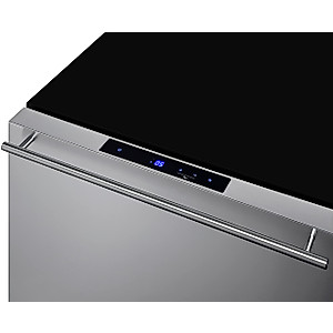 Summit Appliance ADFD243 24" Wide 2-Drawer All-Freezer, ADA Compliant, 3.71 cu.ft. Capacity, Built-in Capable, Child Lock, Open Drawer Alarm, Stainless Steel Drawers, Frost-free Operation
