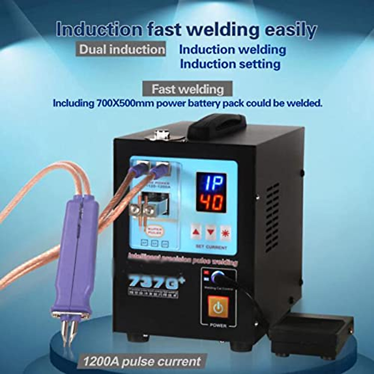 GAOMIN Pulse Spot Welder,737G Battery Welding Machine,110v-220v Battery Spot Welder and Soldering Station Portable,for 18650 Lithium-Ion Battery Pack Welding Wire-Controlled Foot Switch