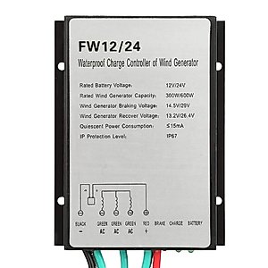 Wind Controller 12V/24V 300W/600W,Waterproof Wind Turbine Generator Controller Regulator, Wind Power Regulator FW12/24