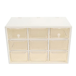 HEALLILY Mini Plastic Drawer Organizer Jewelry Box Display Case Storage Cabinet for DIY Crafts Office Supplies Fishing Tackle Earring Rings Necklaces Bracelets