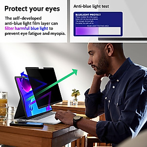 Peslv Magnetic Privacy Screen for Microsoft Surface Laptop Studio 2/1 14.4-Inch, Removable Anti Blue Light Glare Filter, Black Security Private Spy Block Protector