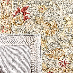 SAFAVIEH Antiquity Collection 5' x 8' Grey Blue / Beige AT822A Handmade Traditional Oriental Premium Wool Area Rug