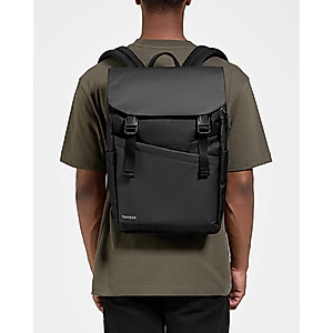 tomtoc Flap Laptop Backpack, Lightweight, Water-Resistant College School Travel Casual Daypack Bookbag, Slim Durable Work-pack Rucksack for 13-16 Inch MacBook Laptop, Large Capacity, 18L, Gray