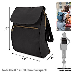 Travelon Anti-theft Signature Slim Backpack, Black