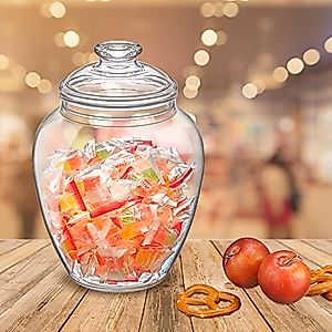 Amazing Abby - Sugar Sugar - 140-Ounce Plastic Candy Jar with Lid, Cookie Jar, Apothecary Jar, BPA-Free, Shatter-Proof, Dishwasher-Safe, Great for Candy Buffet, Decorative Display, and More
