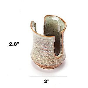 Pottery Sponge Holder Slotted Stoneware Ceramic Porcelain Sponge Holder by Gute for Father, Mother, Cleaning Supplies - Decorative Kitchen Décor - Organizer for Cleaning Dishes (Brown)