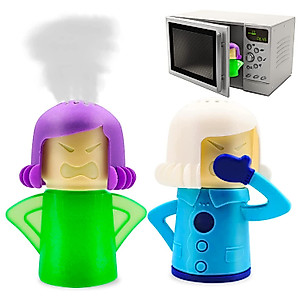 Abnaok Angry Mom Microwave Cleaner and Chilly Mama Fridge Deodoriser 2PCS Easily Clean in Minutes for Home or Office with English Manual