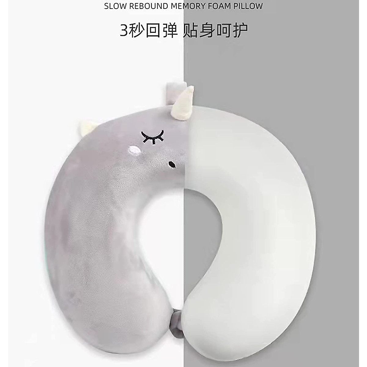 HomiTunky Kids Travel Neck Pillow,360?Unicorn Memory Foam Pillow for Travelling,U-Shaped Airplane Car Flight Head Support Animal with Washable Cover Adults Toddler,Gifts Children,Boys,Girls Pink